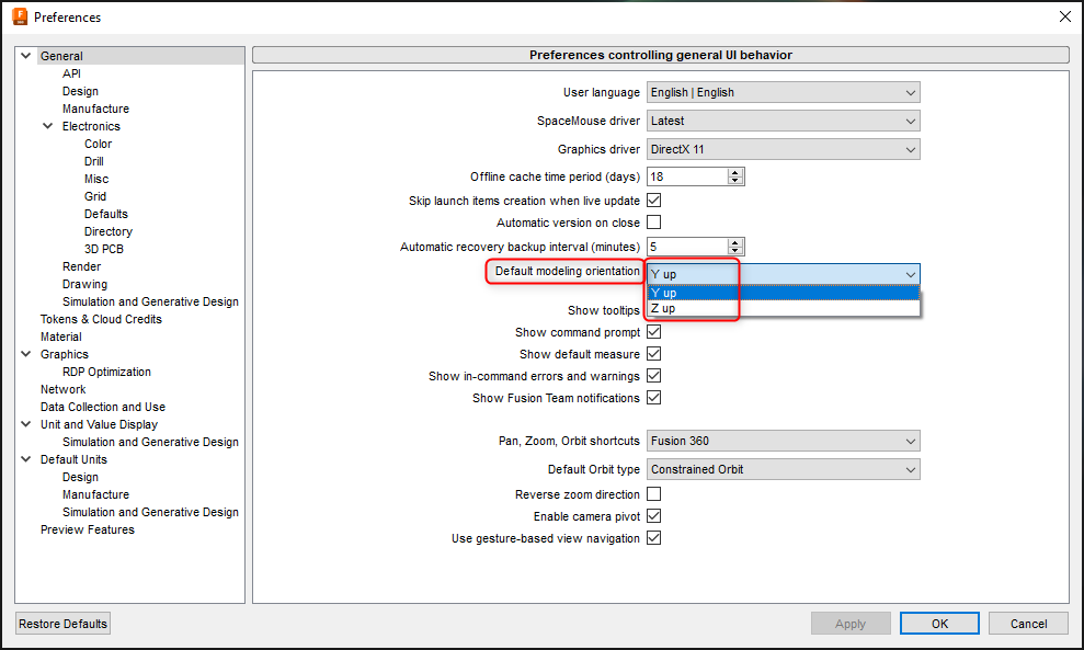 View flips or rotates when editing or creating a sketch in Fusion 360.