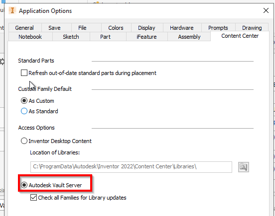 "Failed to publish to the selected library" when adding new row into family in Inventor Content ...