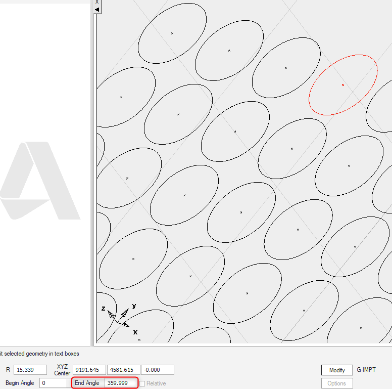 Not all holes are recognized in FeatureCAM using 'Select Circles" command.
