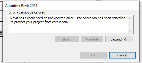 Revit crashes when moving, editing or rotating a drawing
