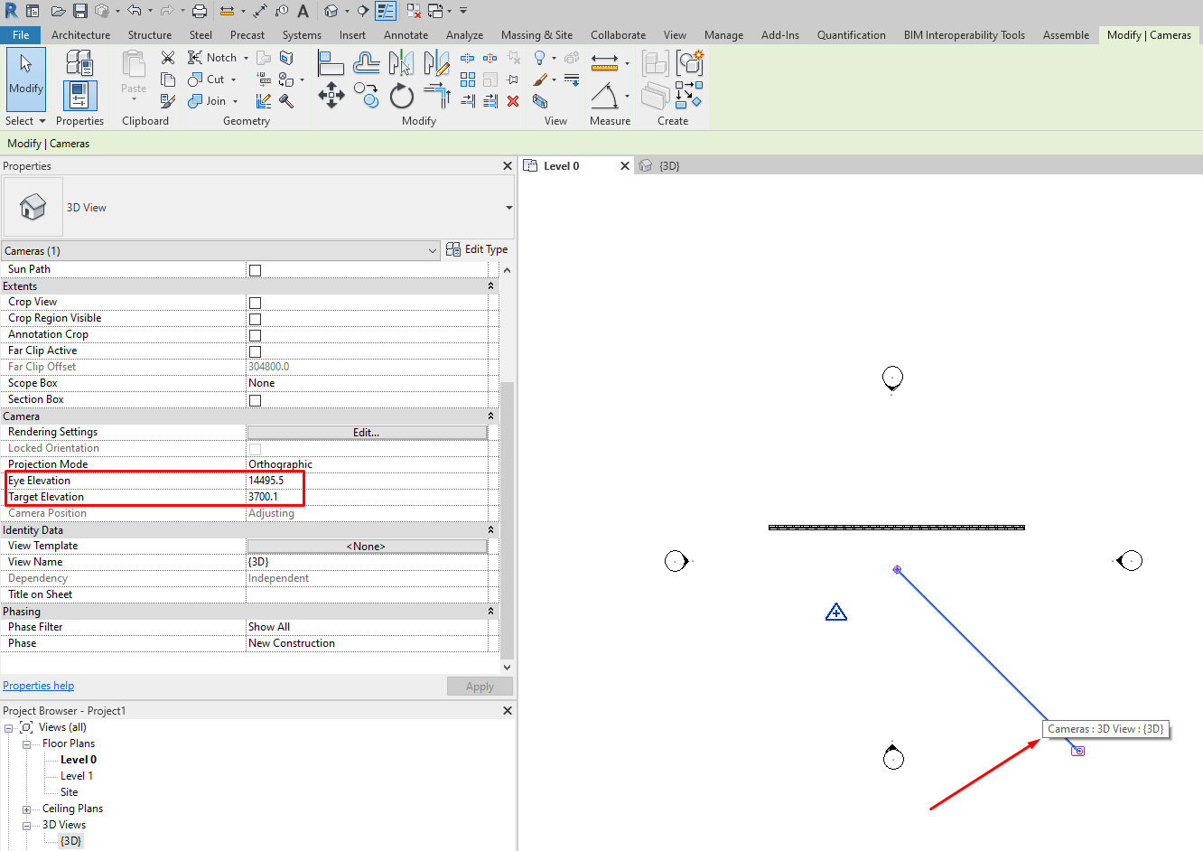 How to change camera position in Revit