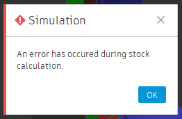 "An error has occurred during stock calculation" message when simulating a toolpath in Fusion