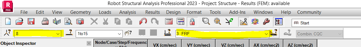 Is it possible to display nodal acceleration for harmonic and FRF analysis in Robot Structural ...