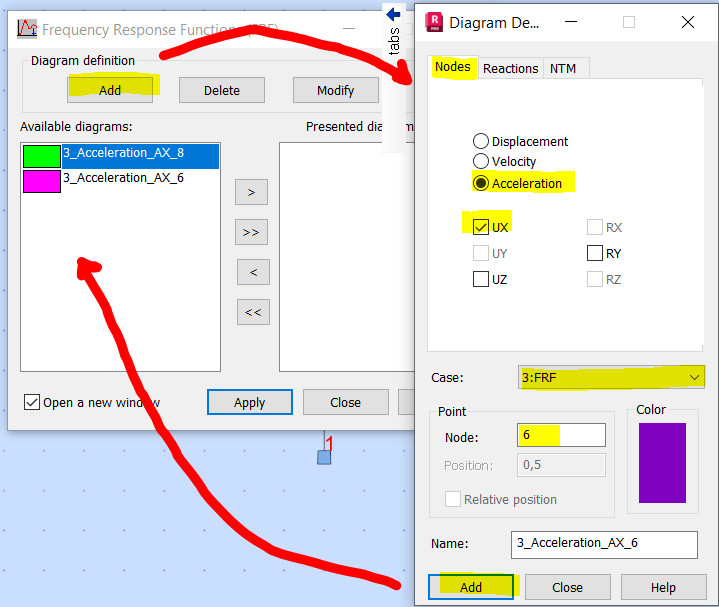 Is it possible to display nodal acceleration diagrams for FRF load cases in Robot Structural ...