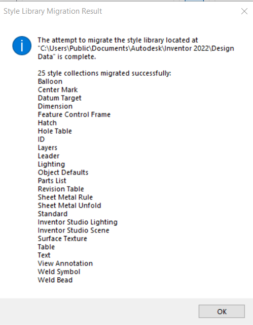 Style Library Migration to new release of Inventor