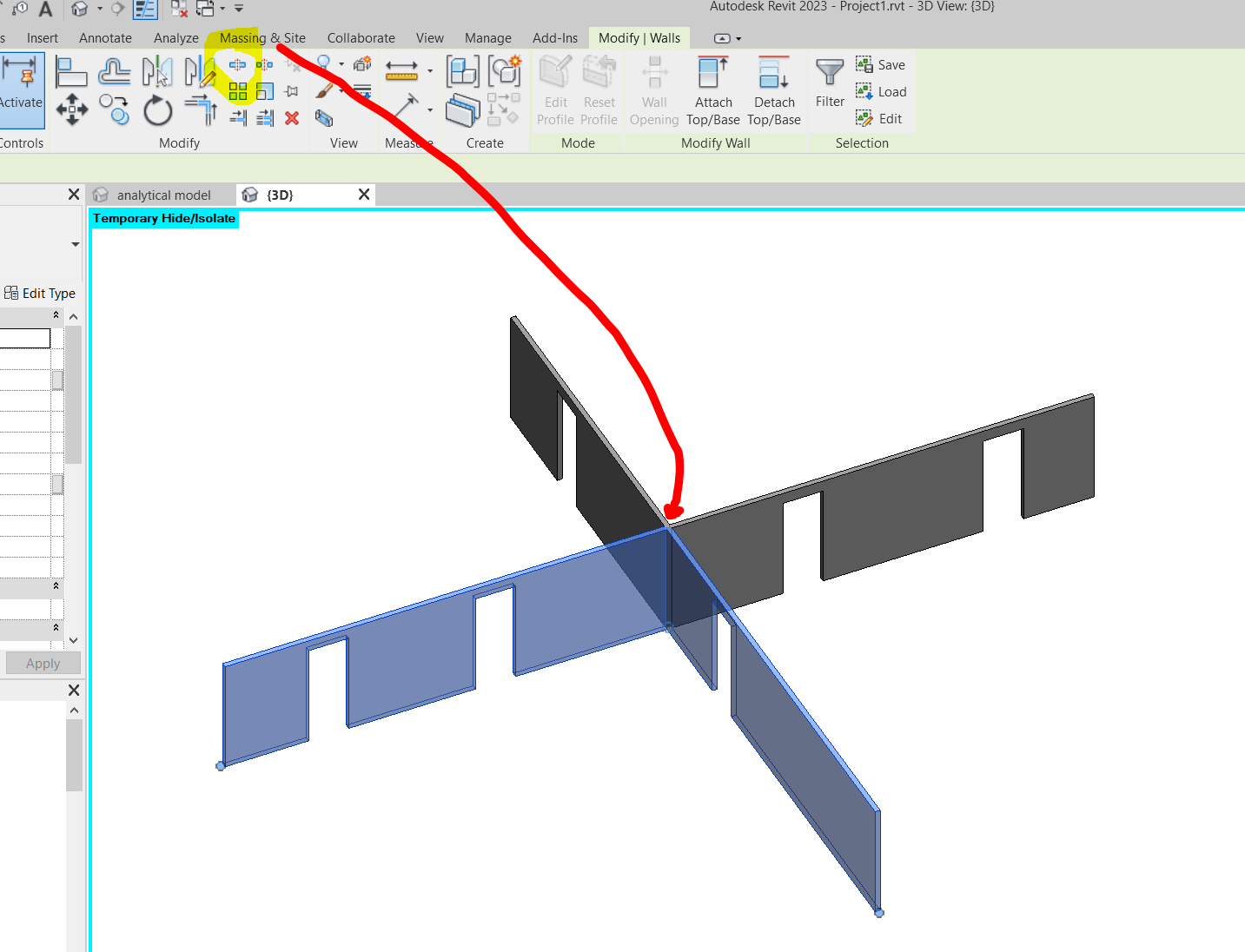 Missing Walls While Analytical Automation In Revit 2023 