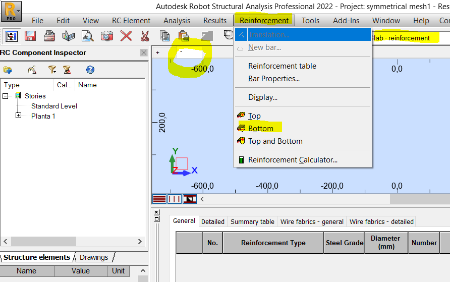Incorrect presentation of provided reinforcement layers for RC slab in ...
