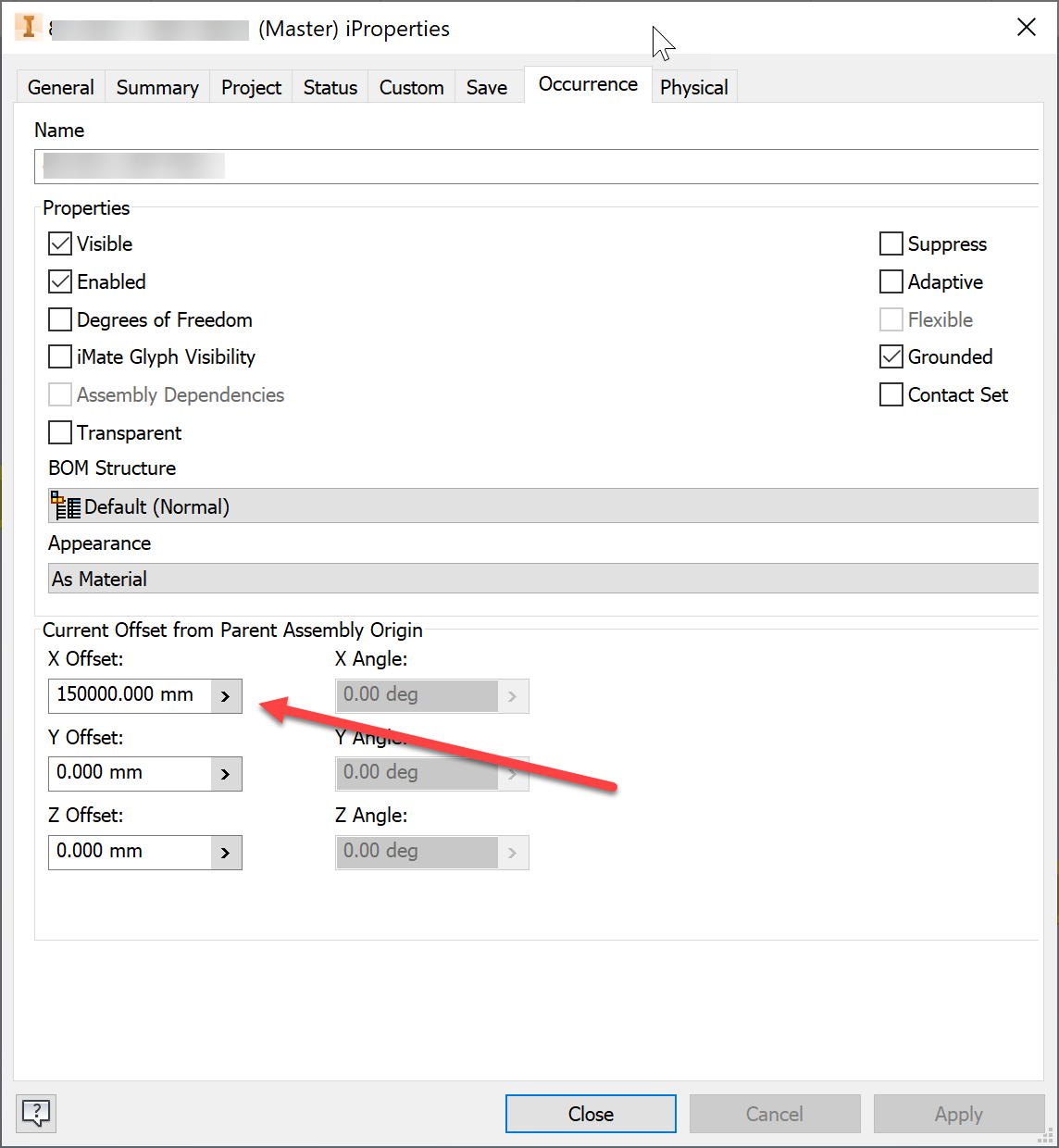 Inventor Stress Analysis results shown far away from the model