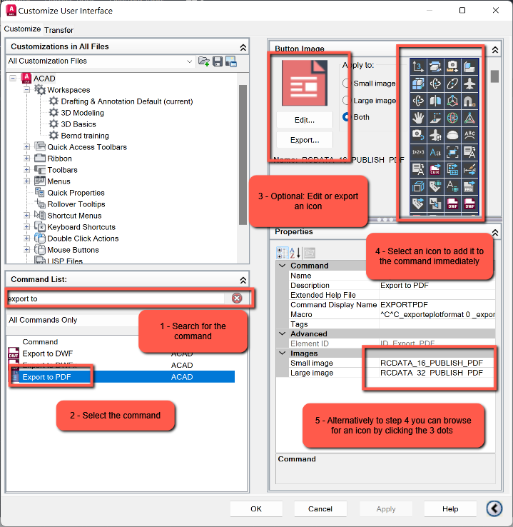ion Marks Icons Display On Customized Toolbar Or Ribbon In AutoCAD