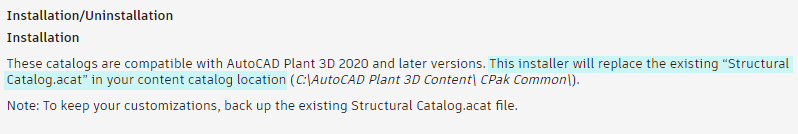 Not possible to install multiple structural content packs in AutoCAD ...
