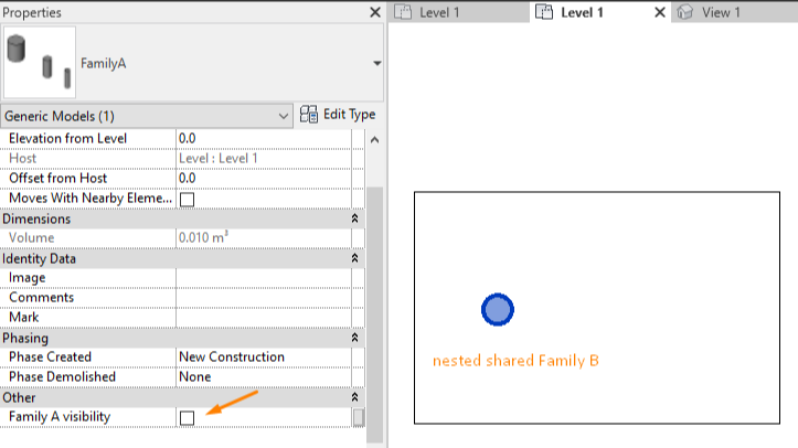 Unable to hide shared nested family after loading host family to Revit project
