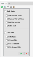 Inventor Vault Browser Filter does not make a difference between "With saved Edits" and "With ...