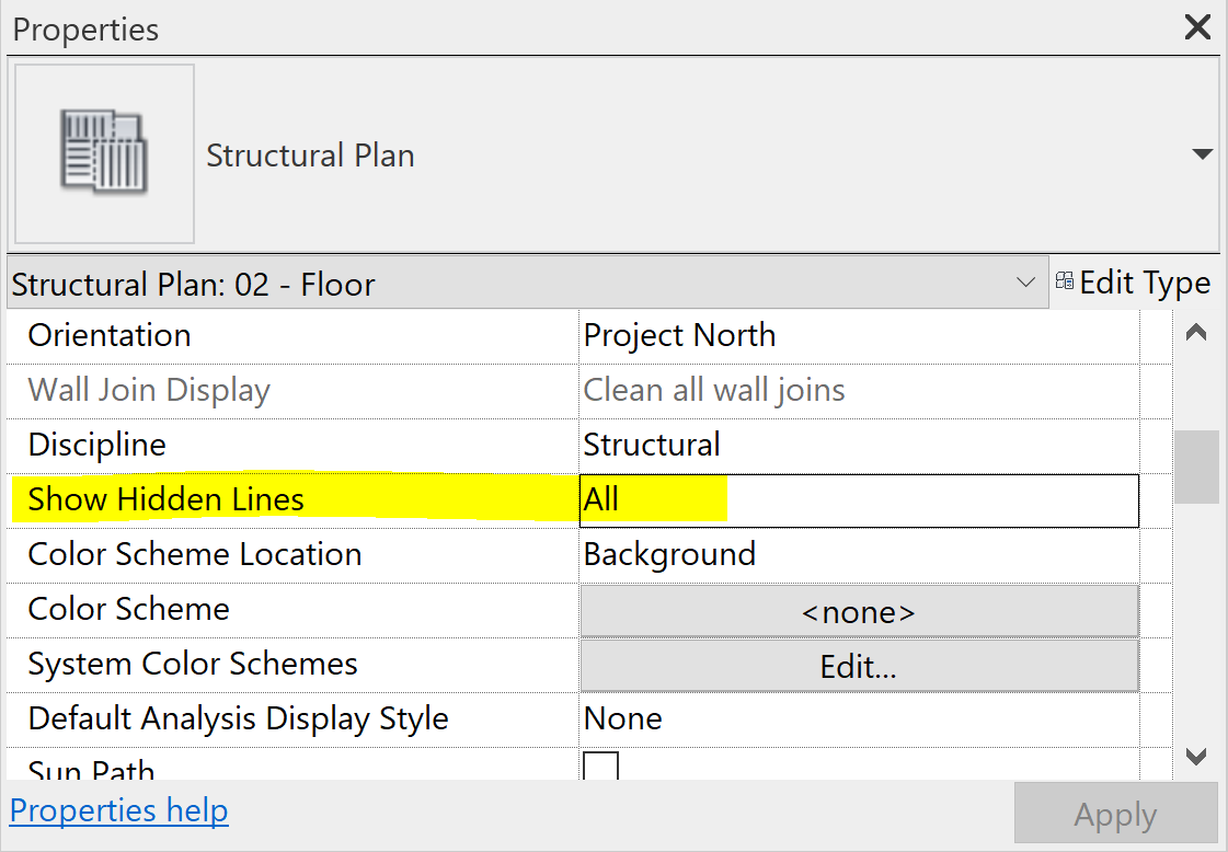 Inconsistent Appearance Of The Structural Elements In Plan View In Revit