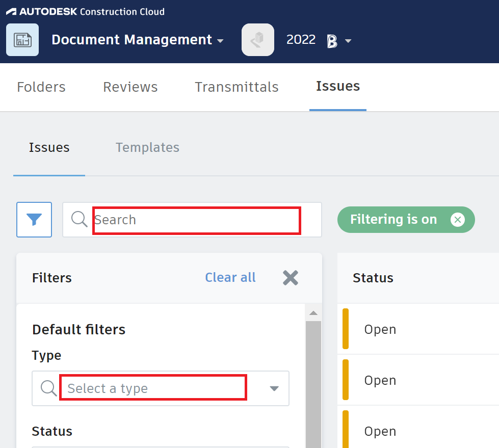 Filtering issues in BIM 360 doesn't have expected result