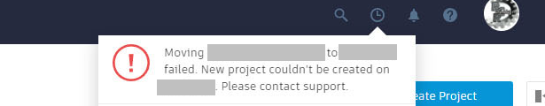 "Project move failed" when transferring projects in Autodesk Fusion