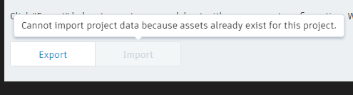 Import Assets button is grayed out in BIM 360