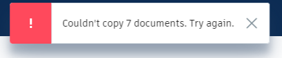 "Couldn't copy 1 document. Try again" when trying to copy a Revit model ...