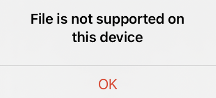 "File is not supported on this device" when viewing a file in the BIM ...