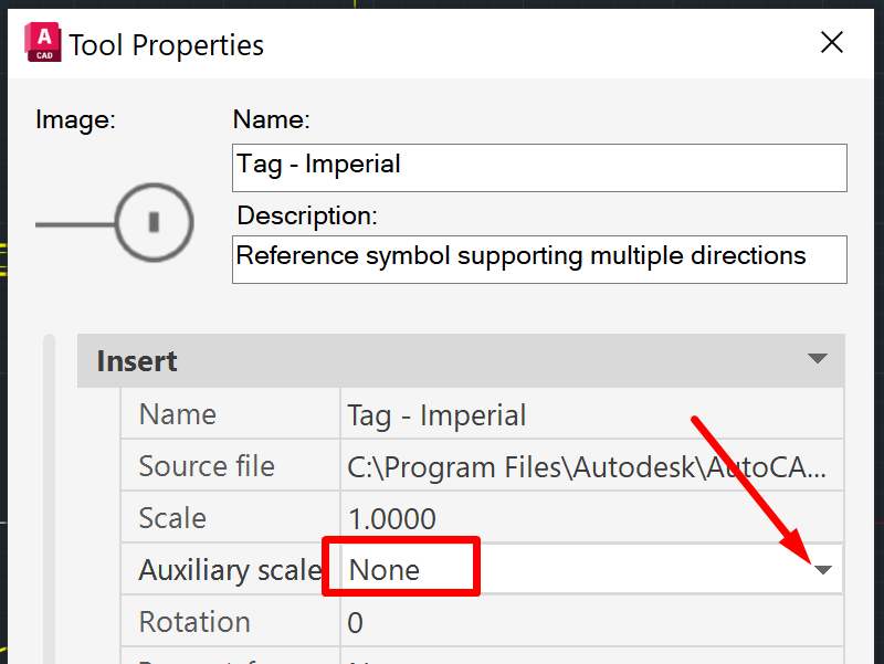 DIMSCALE changes after inserting a block from Tool Palettes in AutoCAD