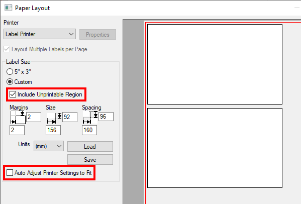 Paper layout is partially empty when printing Labels in CAMduct