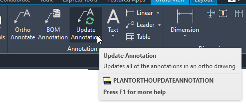 How to change the precision for ortho annotations in AutoCAD Plant 3D.