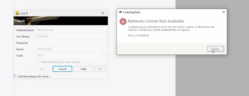 Vault Client hangs on "Authenticating with server...." while trying to log in to Vault Server