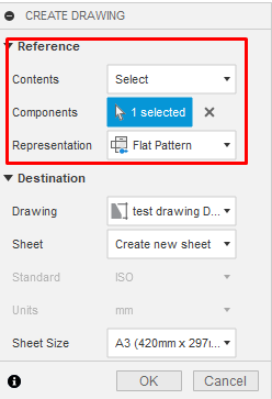 Unable to add a flat pattern from an assembly file into an existing drawing in Fusion Drawing
