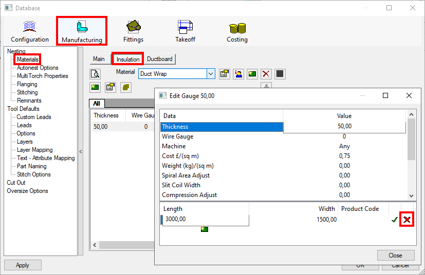 Insulation parts nested but not required in CAMduct