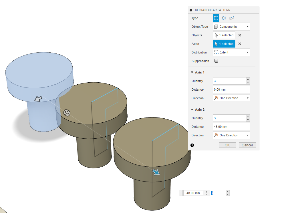 能够重用 Fusion 设计中的阵列来装配零部件