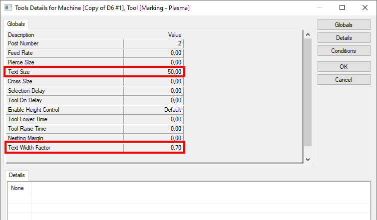 Auto Marking text applied off nested parts or on holes in CAMduct