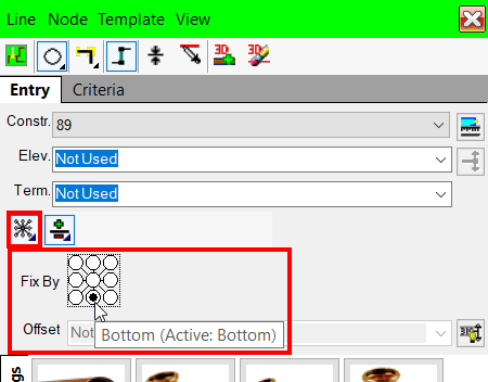 How to change the item node point to be at the bottom in CADmep