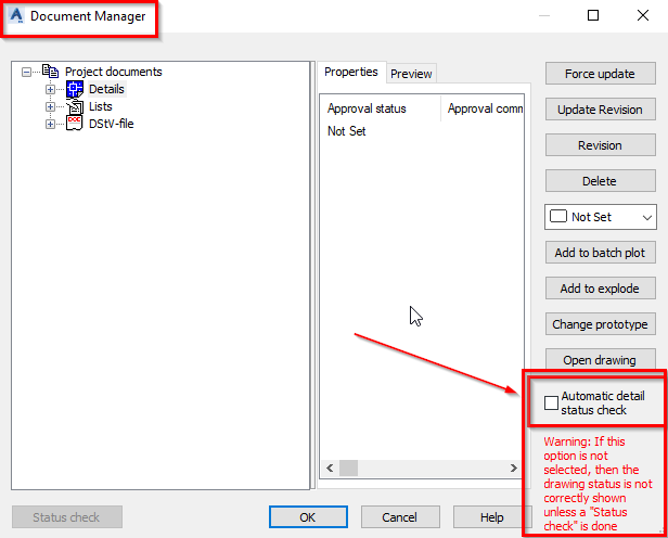 在 Advance Steel 中重新打开文档管理器时，图形显示在“未知”类别中