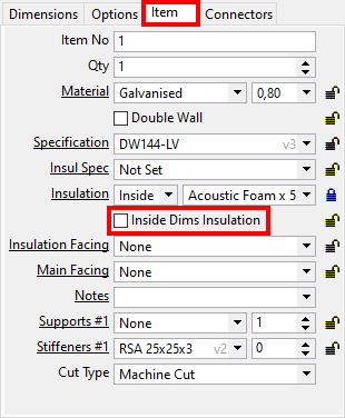 Item size changes after applying Insulation in Fabrication