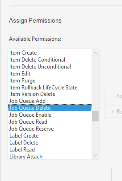 How to configure a user group with the function for deleting the jobs ...
