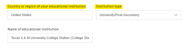 Unable to select educational institution - "Match not found. Please re ...