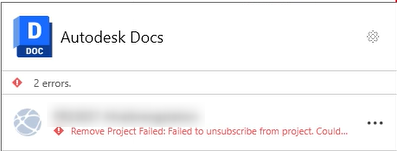 "Remove Project Failed: Failed to unsubscribe from the project" message when trying to remove a ...