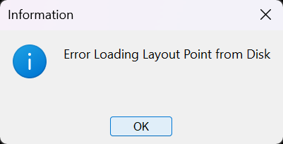 "Error Loading Layout Point from Disk" when inserting a Layout Point in CADmep