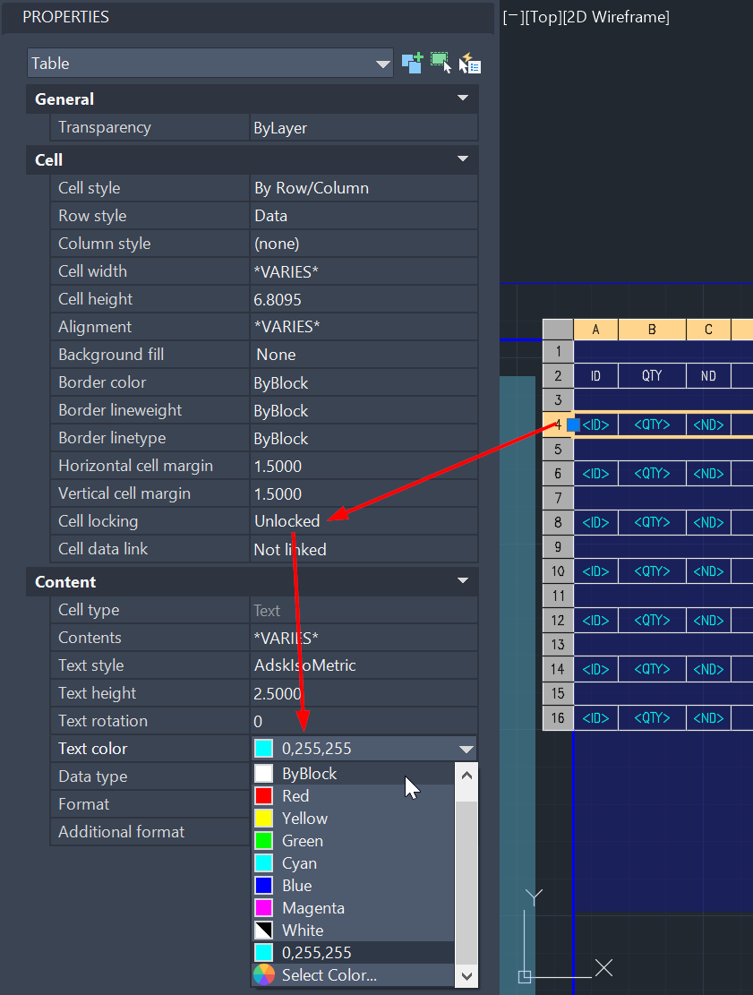 How to change the text color of the Isometric BOM in AutoCAD Plant 3D