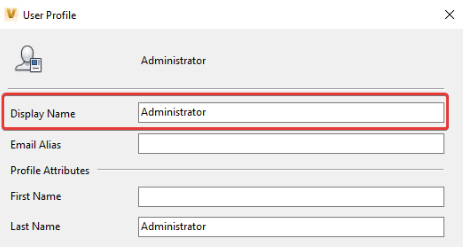 Vault Thin Client profile icon displays incorrect name initials