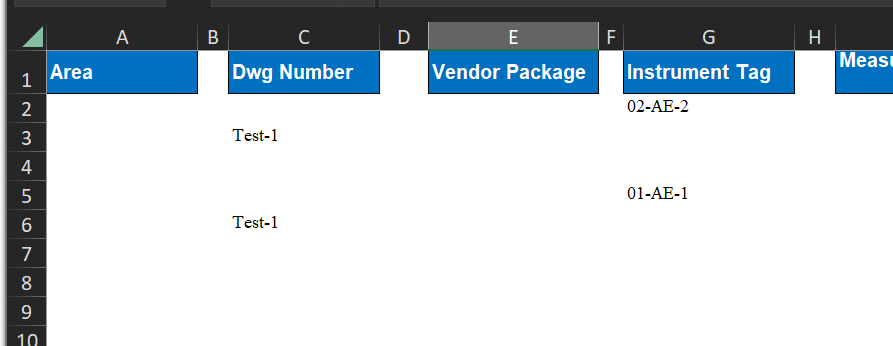 Extra Rows In Spreadsheet Exported From Autocad Plant 3d Report Creator To Excel