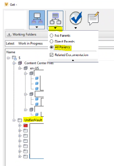 "UnifiedVault" folder appears in get out dialog box in Vault Client