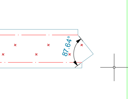 Smaller cut angle for folded beam in detail and NC file than in model ...