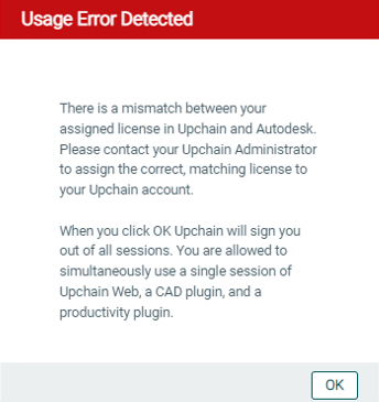 "Usage Error Detected There is a mismatch between your assigned license..." error blocking ...