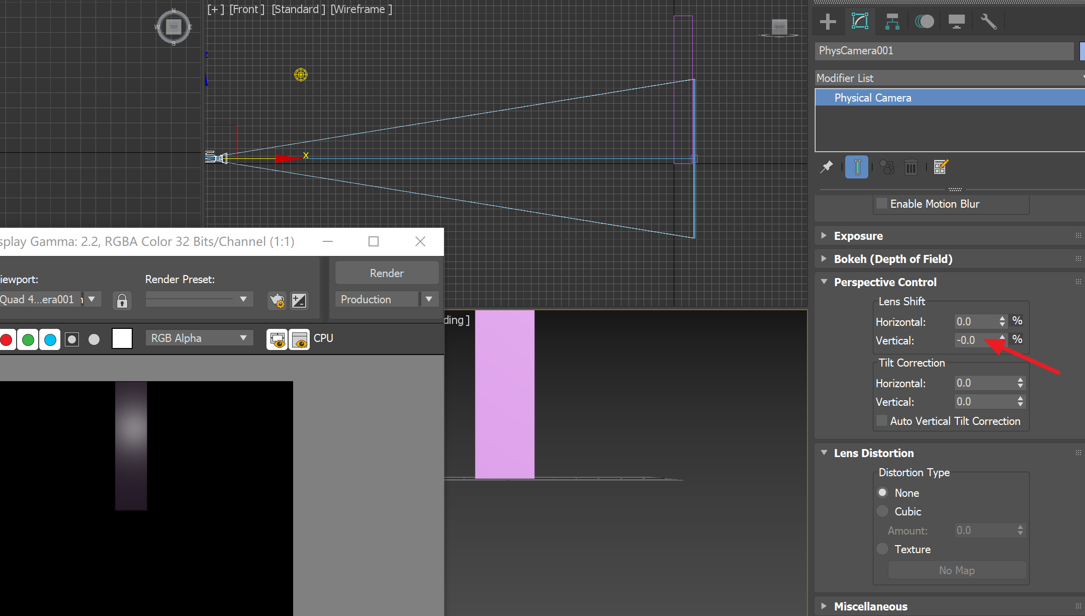 3ds Max中相机和镜头不移动胶片（CCD）是否可以沿着水平和竖直方向移动