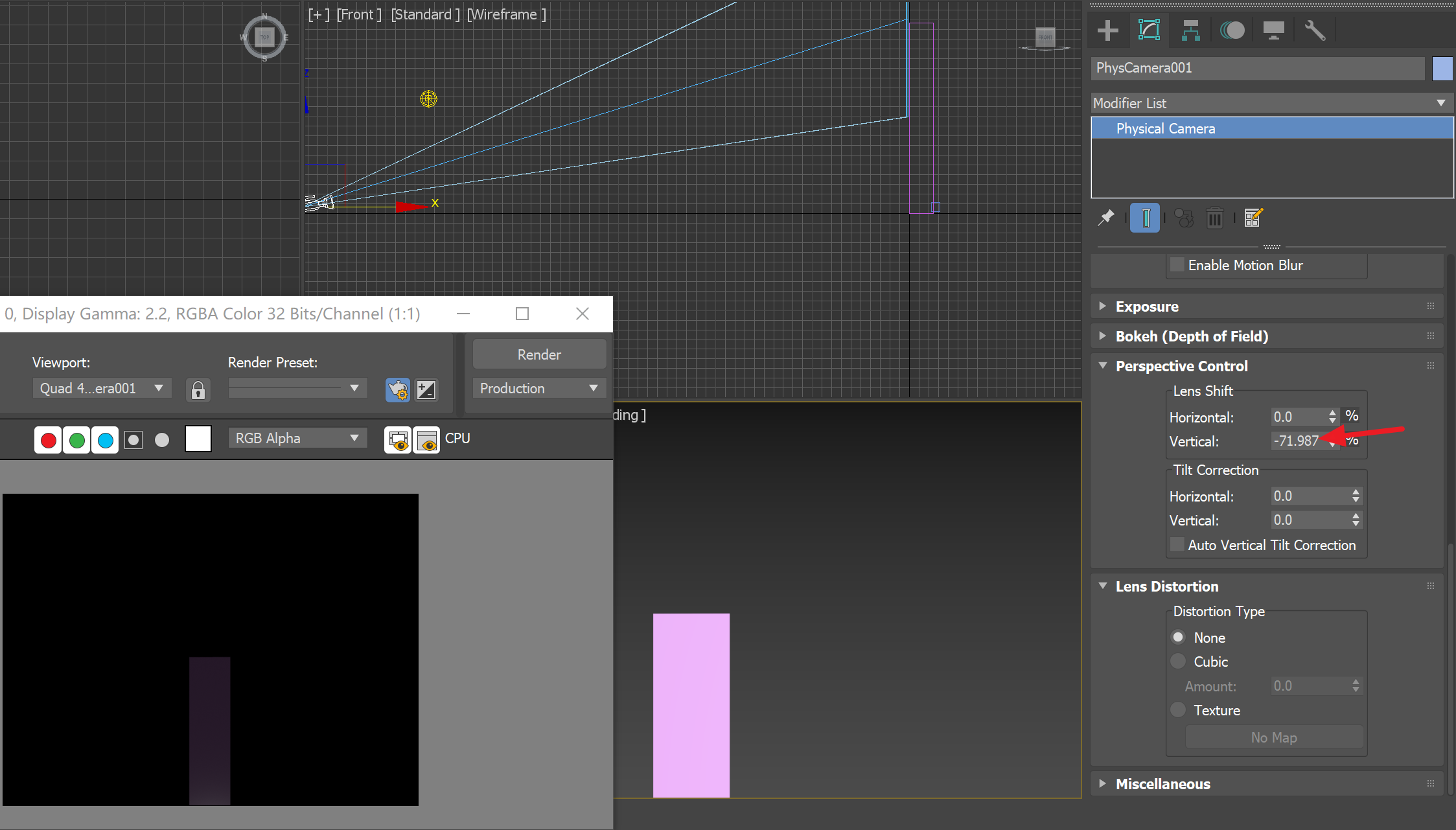 3ds Max中相机和镜头不移动胶片（CCD）是否可以沿着水平和竖直方向移动