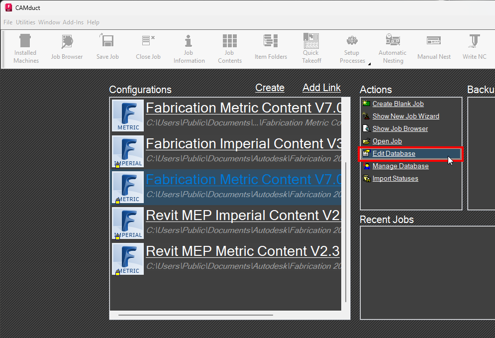 Changes are not permanent after editing the Fabrication Database
