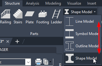 Only the surfaces of structure Footings are shown in AutoCAD Plant 3D 2023