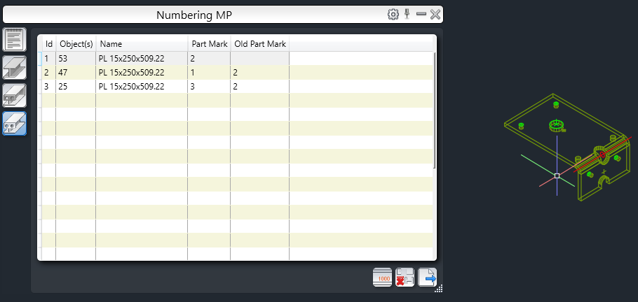 Copied folded plates receive different numbering in Advance Steel
