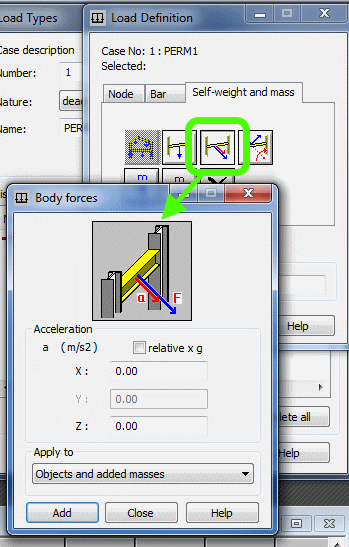 如何在Robot Structural Analysis中对某些对象和体量应用加速度