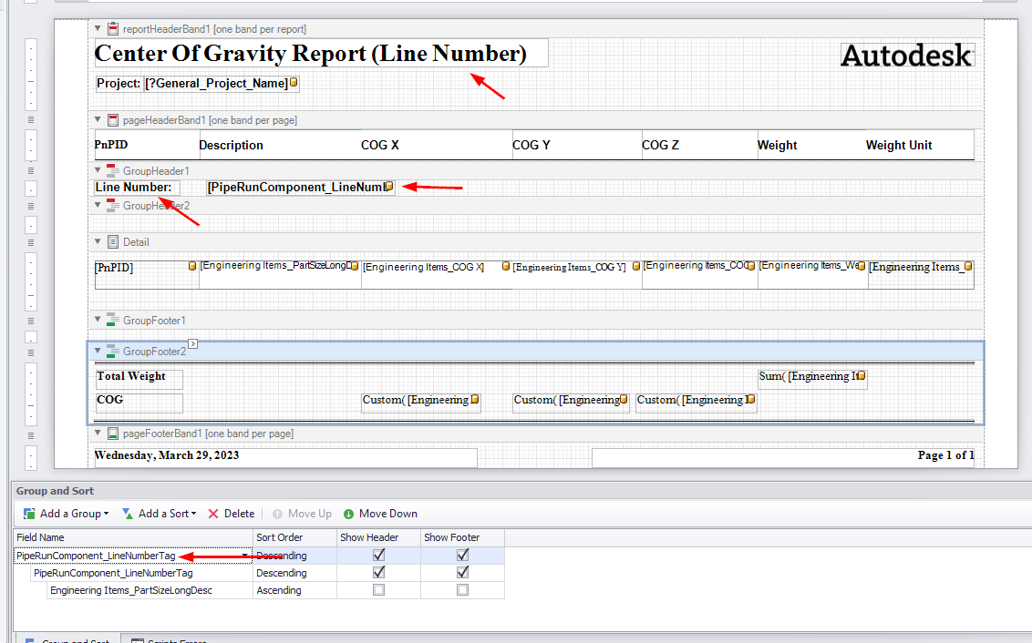 The Autocad Plant 3d Report Template Cogweightreportbyspool Does Not Query The Correct Cog